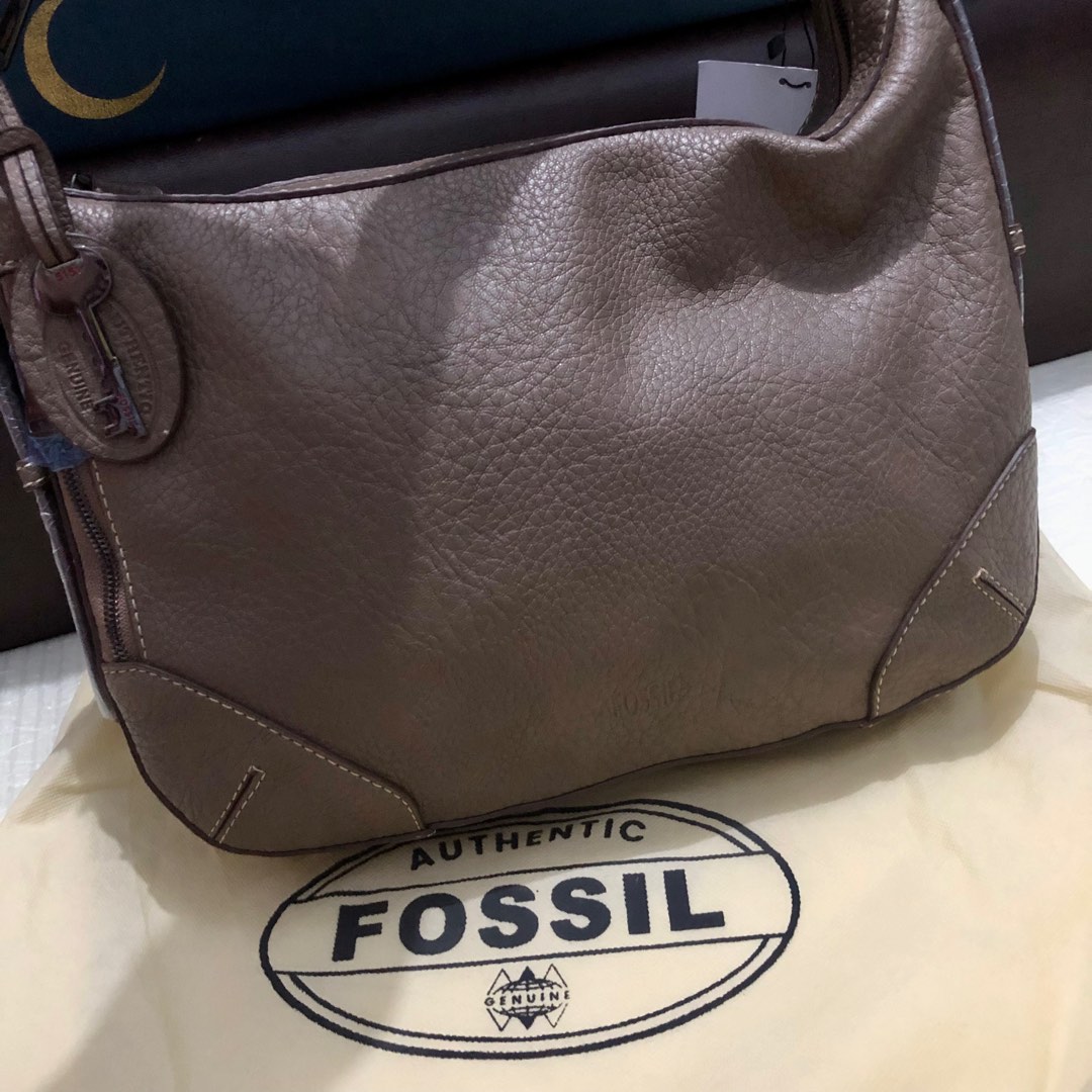Tas Hobo Hannah Fossill Warna Khaki Kulit, Barang Mewah, Tas & Dompet ...