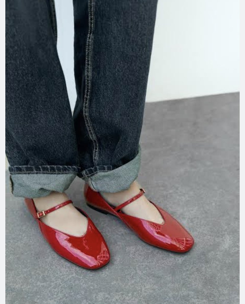 Zara red flats, Women's Fashion, Footwear, Flats & Sandals on Carousell