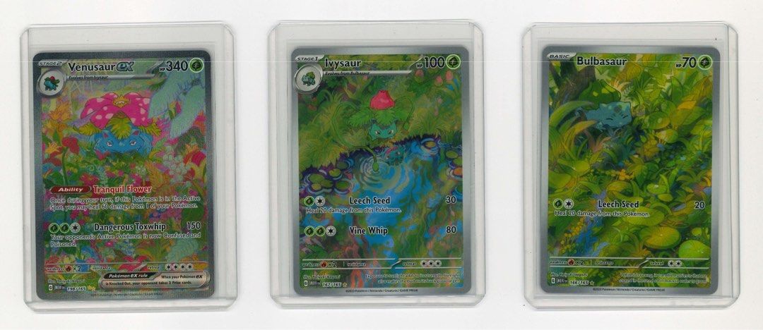 1 set EN POKEMON 151- Bulbasaur, Ivysaur and Venusaur EX, Hobbies ...
