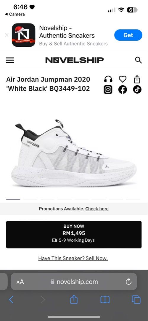 Air Jordan Jumpman 2020 'White Black', Men's Fashion, Footwear ...