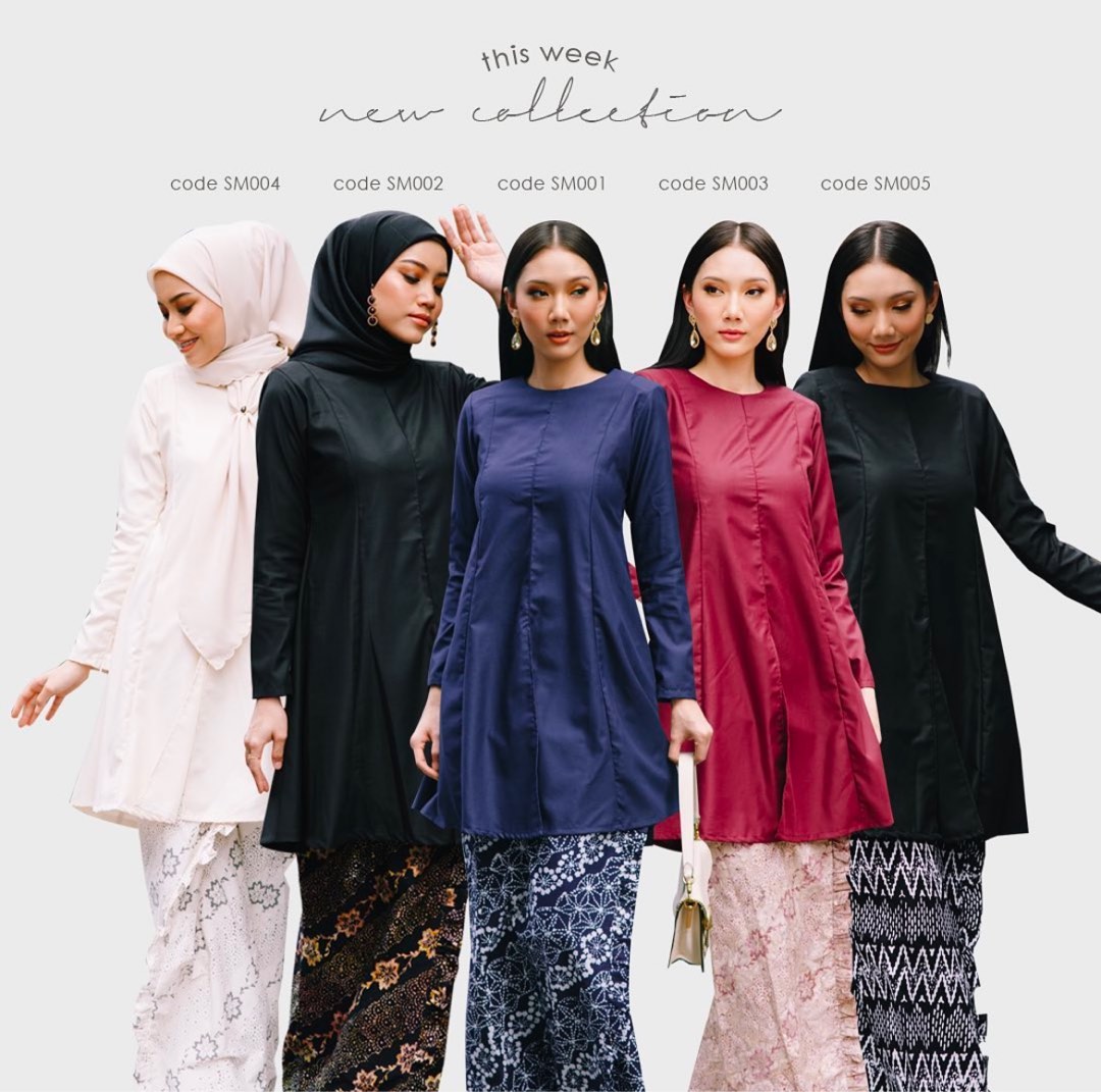 ASIKINAHMAD Baju Raya Batik Seroja Baju Kurung, Women's Fashion ...