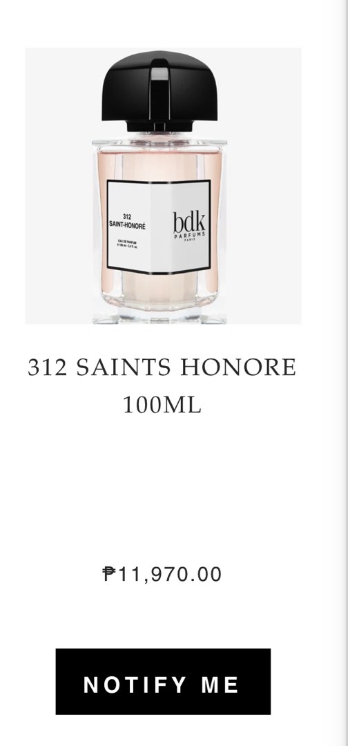 BDK 312. SAINT HONORE, Beauty & Personal Care, Fragrance & Deodorants ...