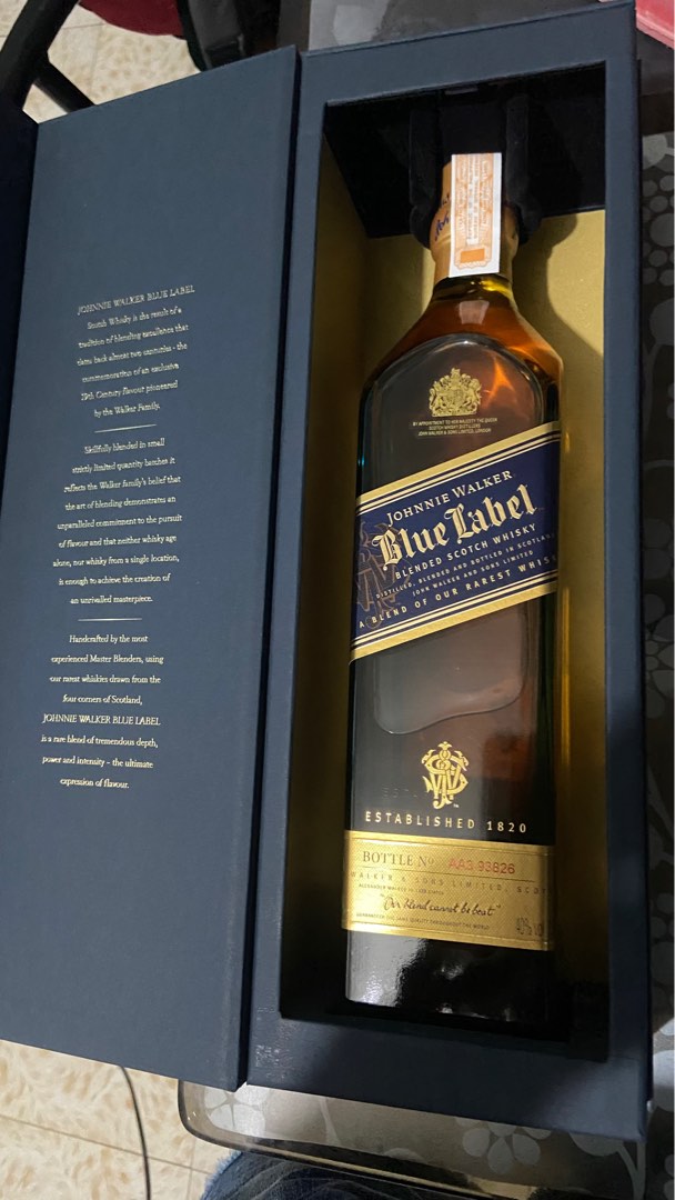 BLUE LABEL JOHNNIE WALKER 750 ML, Food & Drinks, Beverages on Carousell