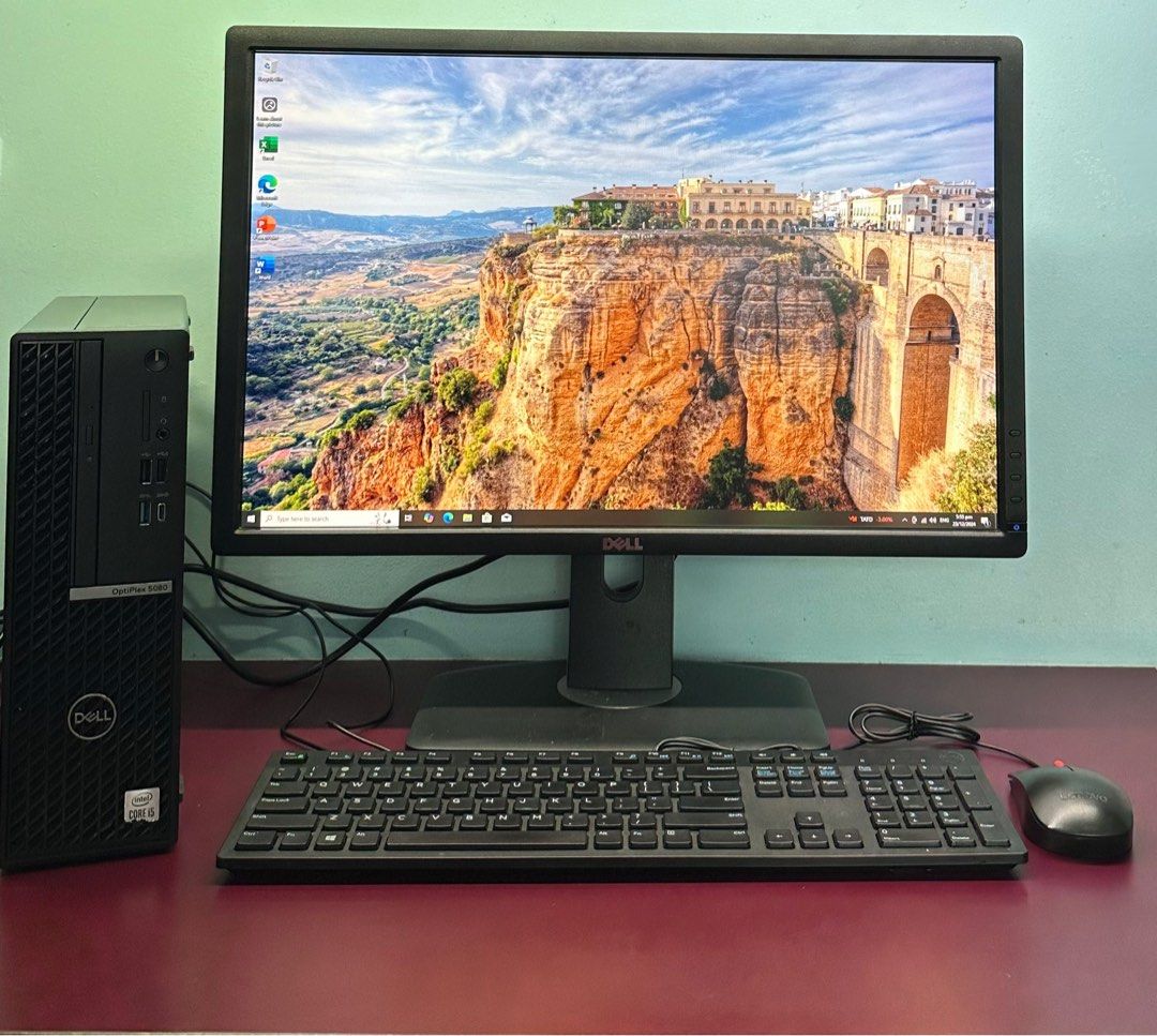 Dell desktop pc i5 10gen with dell 24inch FHD monitor dell optiplex ...