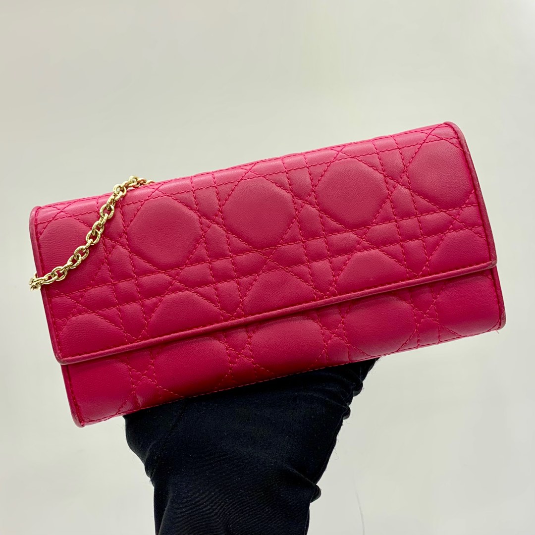 DIOR SLG LAMBSKIN CANNAGE WOC WALLET ON CHAIN 247072228 -, Luxury, Bags ...