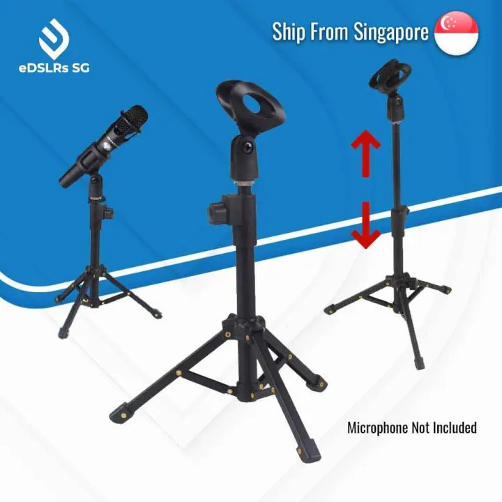 eDSLRs Microphone Foldable Desktop Table Mic Stand Extendable Tripod ...