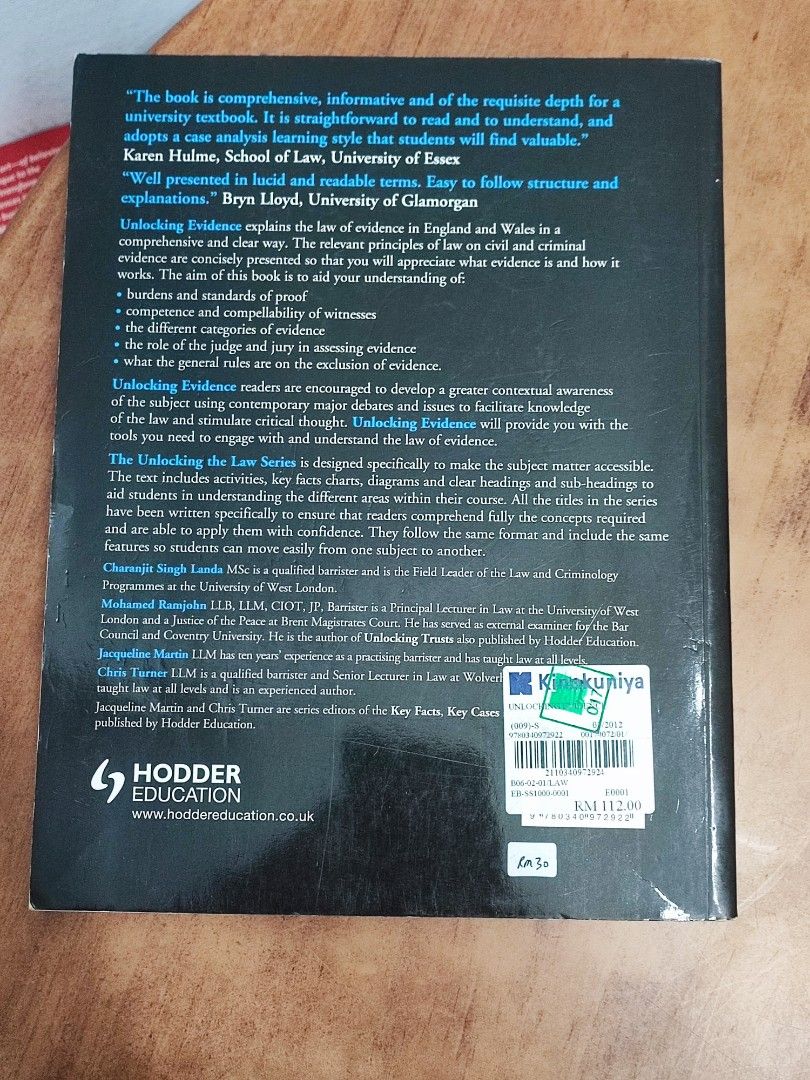 (ENG) Charanjit Singh Landa, Mohamed Ramjohn - Unlocking Evidence, Hobbies & Toys, Books ...