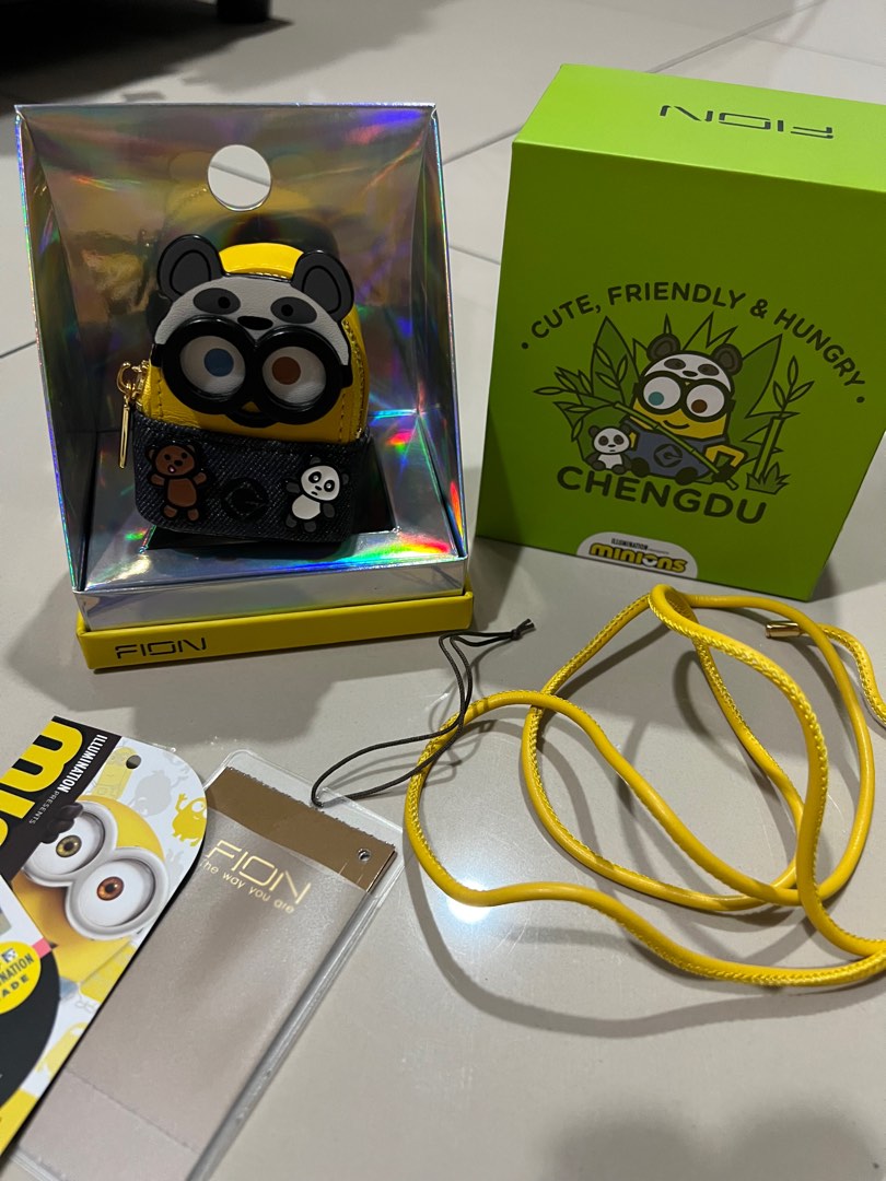 FION Minion keychain with string for crossbody, Women's Fashion, Bags ...
