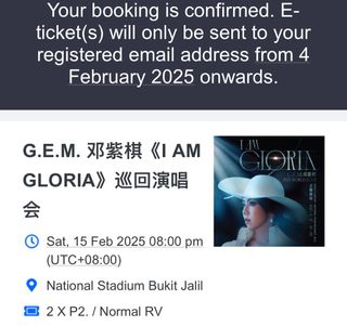 GEM TANG Malaysia Concert P5, Tickets & Vouchers, Event Tickets on ...