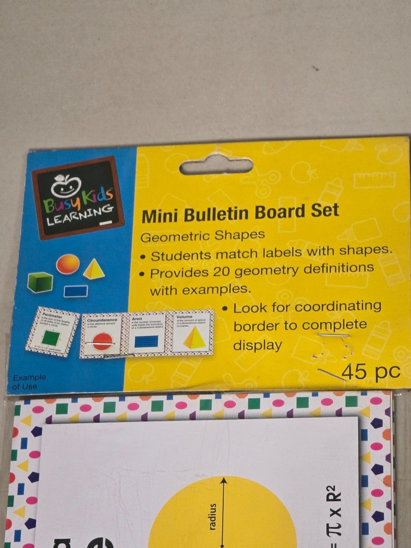 Geometric Shapes Mini Bulletin Board Set, Hobbies & Toys, Books ...