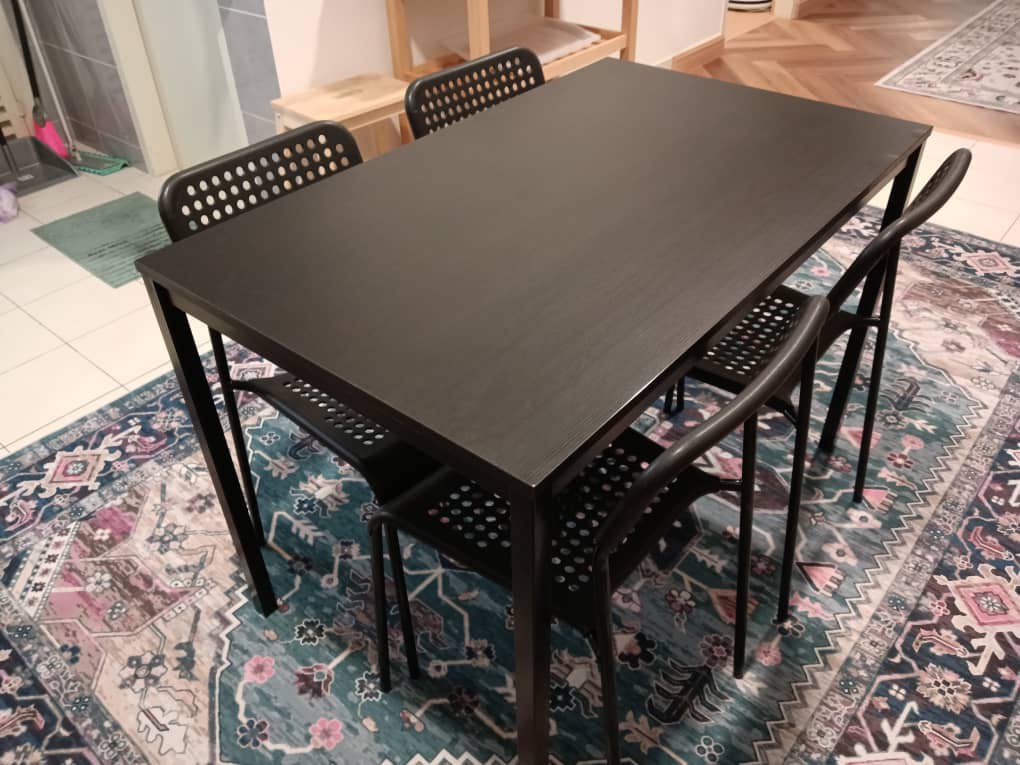 IKEA Dining Set of 4 (Tarendo and Adde), Furniture & Home Living ...