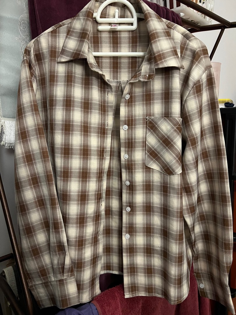 Ladies set kemeja & seluar corak kotak, Women's Fashion, Dresses & Sets ...