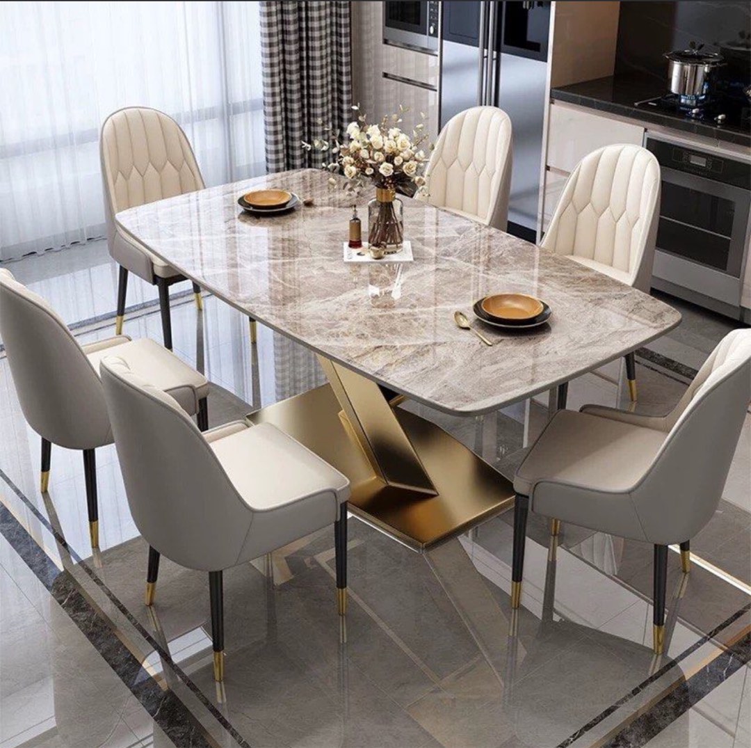 MAVEL Modern Sintered Stone Dining Table, Furniture & Home Living, Furniture, Tables & Sets on ...