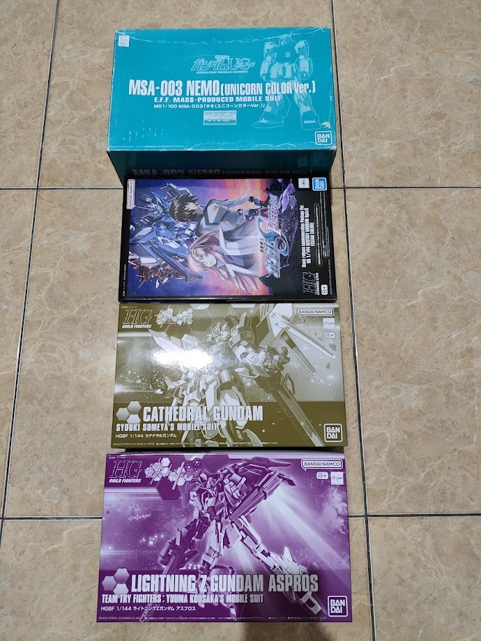 MG NEMO + HGBF Cathedral + Z aspros + Destiny spec ii gundam clear ...