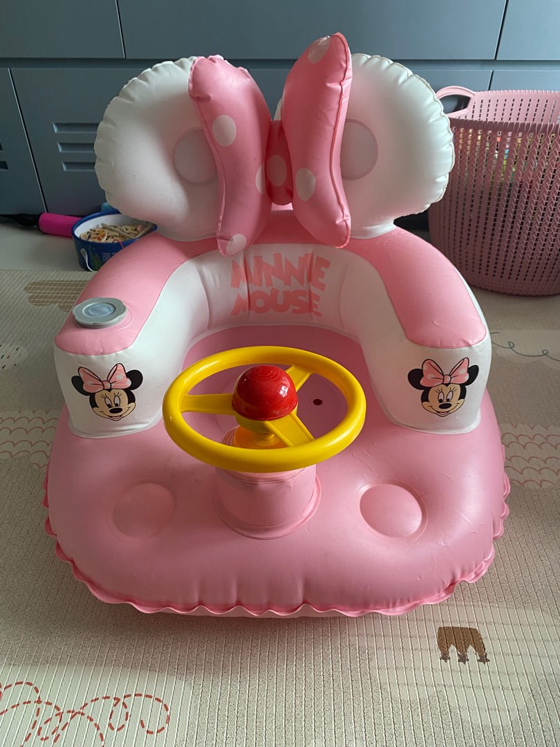 Minnie mouse inflatable baby chair with steering, Babies & Kids, Baby ...