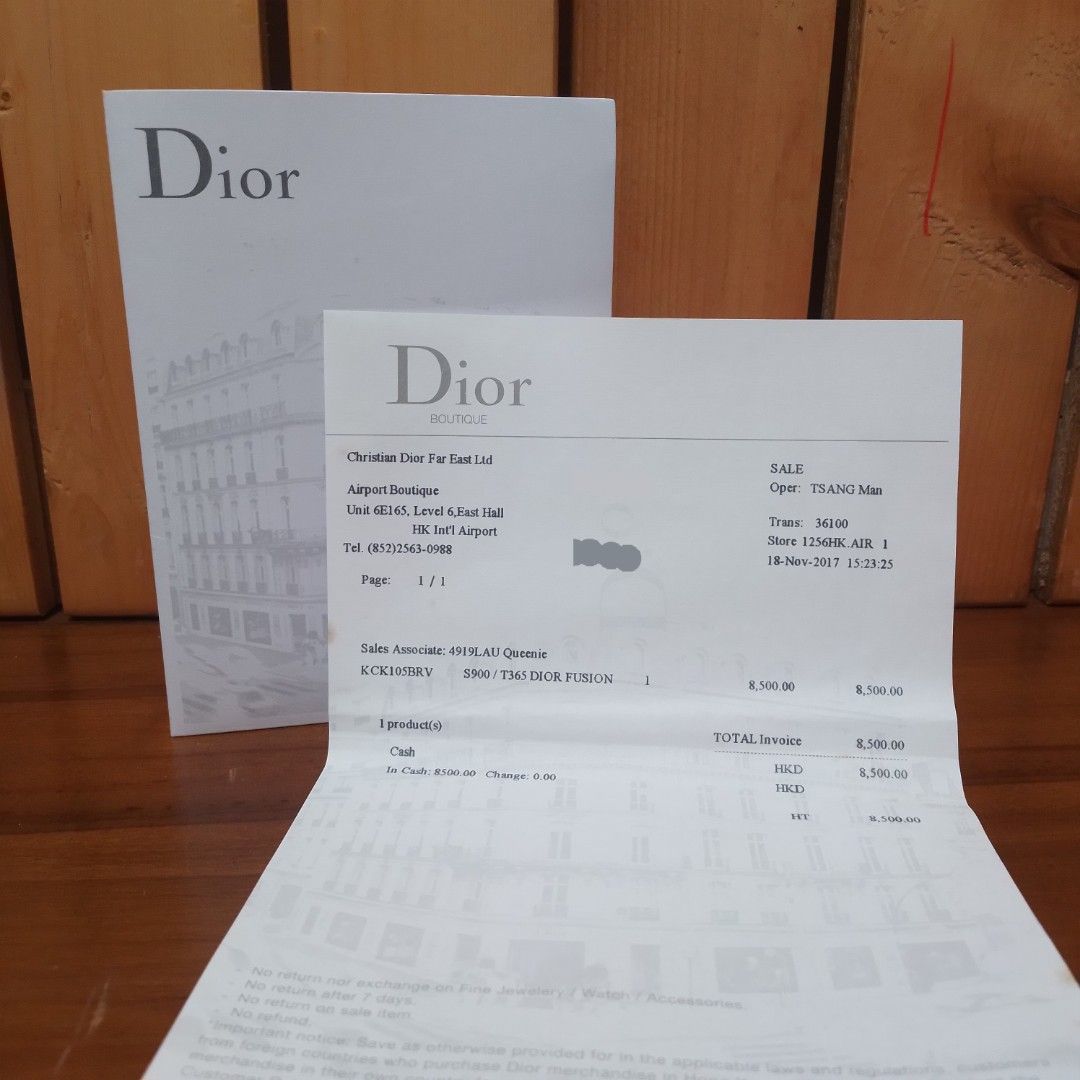 NOTA AMPLOP RECEIPT BON INVOICE BRANDED AUTHENTIC ORIGINAL DIOR, Serba ...