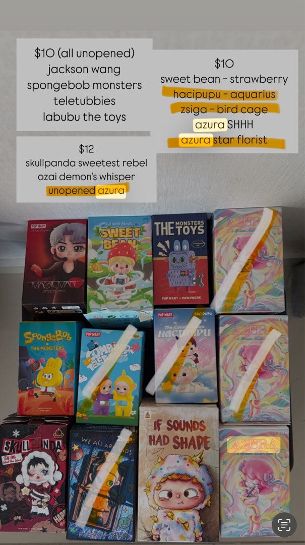 POPMART jackson labubu azura zsiga ozai sweet bean, Hobbies & Toys ...