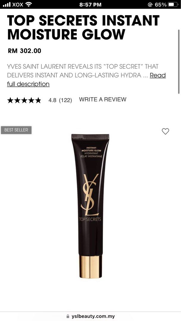 (RP RM302)YSL Top secret instant moisture glow 5ML X 3, Beauty ...