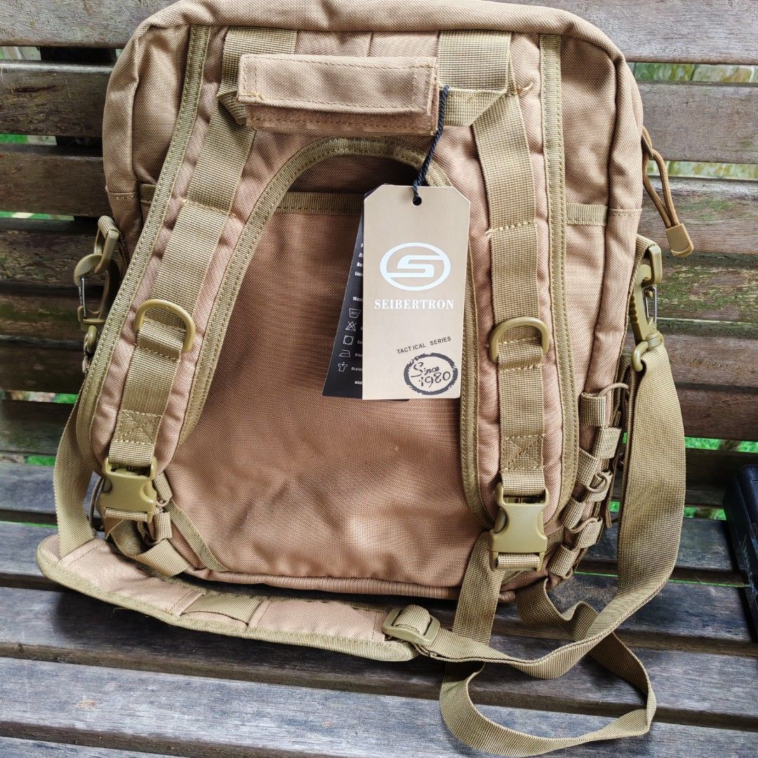 Seibertron Waterproof Molle Tactical Laptop Sling Backpack in Khaki ...