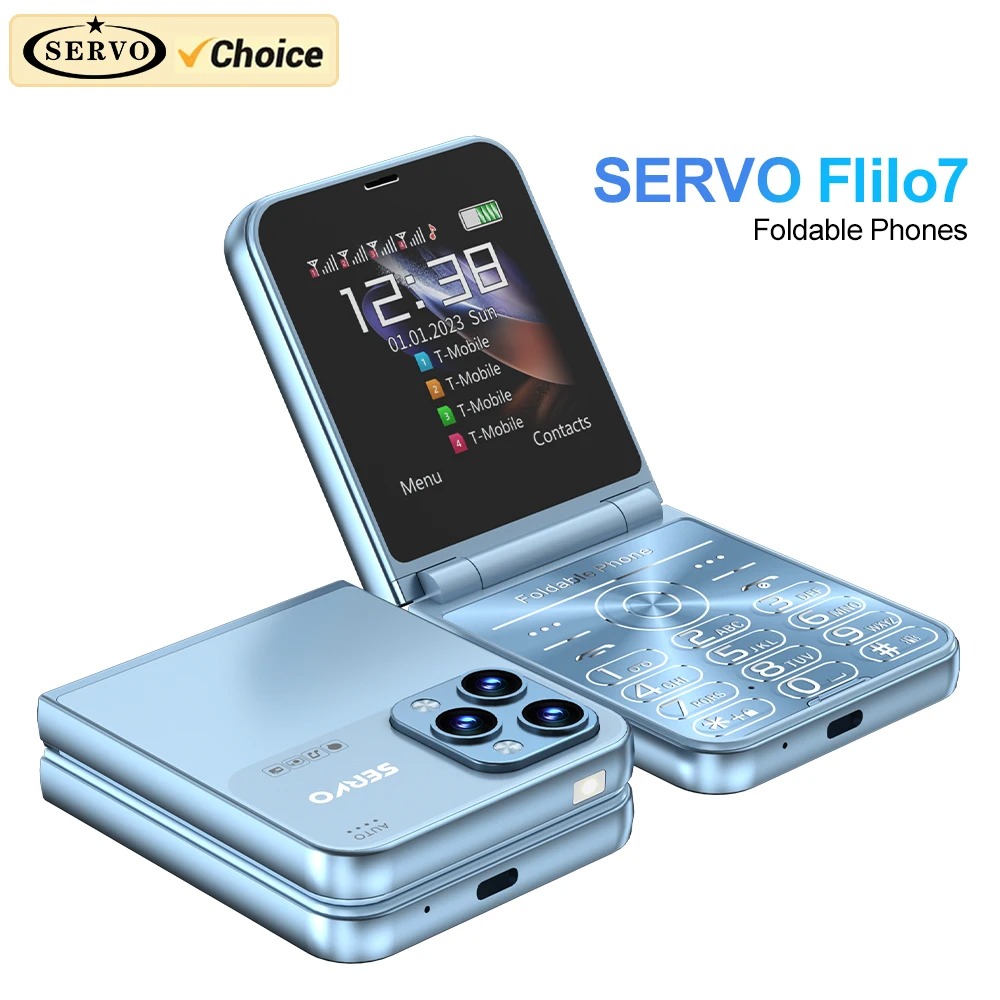 SERVO Flilo7 4 SIM Card Flip Mobile Phone Auto Call Record Speed Dial ...