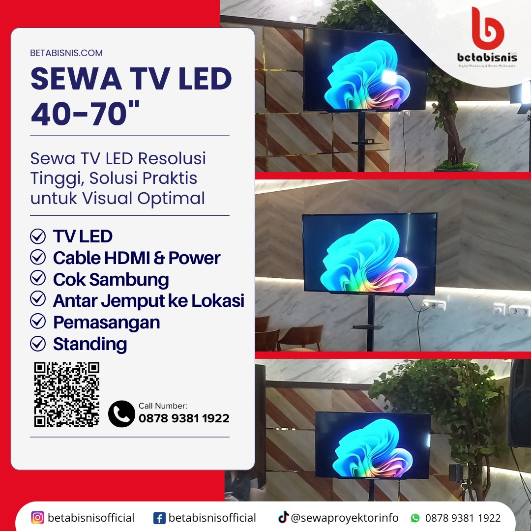 Sewa TV LED Resolusi Tinggi untuk Menampilkan Visual Terbaik 43 Inch ...
