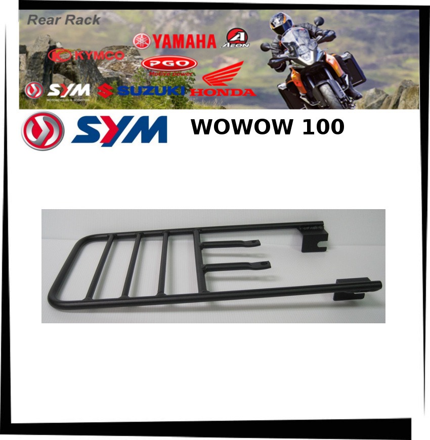 【TL機車雜貨店】SYM 三陽 WOWOW 100 哇哇 專用 後架 後鐵架 後箱架 漢堡架 後置物箱架, 汽機車零配件在旋轉拍賣
