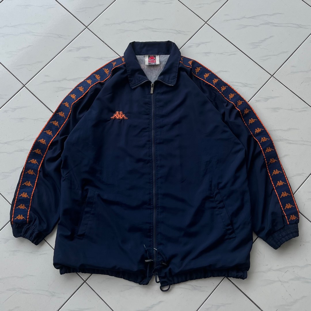 Vintage 90’s Kappa Tapped Windbreaker Jacket, Fesyen Pria, Pakaian , Baju Luaran di Carousell
