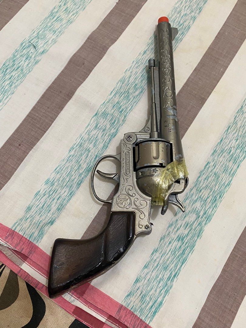 Vintage Toy Cap Gun Pistol Revolver CONHER Spain Metal Model 122 Orange ...