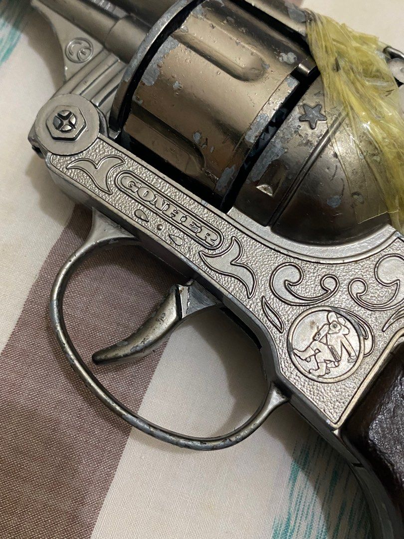 Vintage Toy Cap Gun Pistol Revolver CONHER Spain Metal Model 122 Orange ...