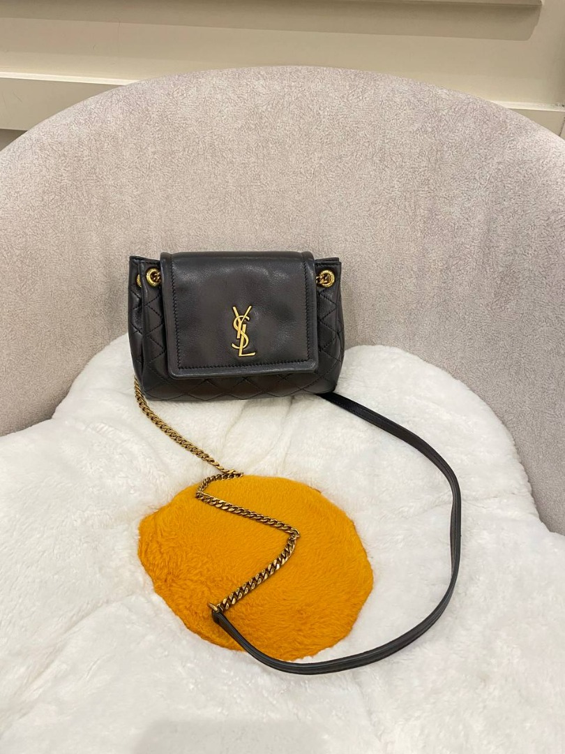 YSL SAINT LAURENT MINI NOLITA IN LAMBSKIN LEATHER CROSSBODY BAG, Luxury ...