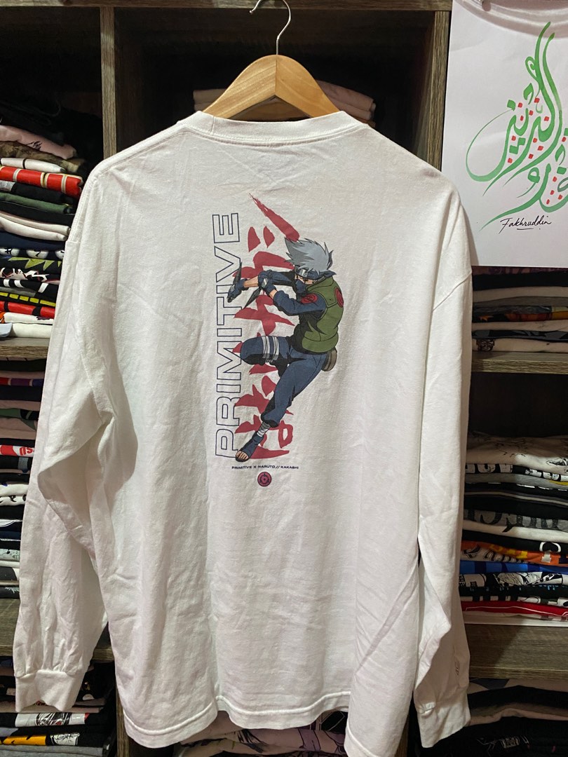 23.5x30 (XL) anime naruto x primitive kakashi longsleeve, Men's Fashion ...