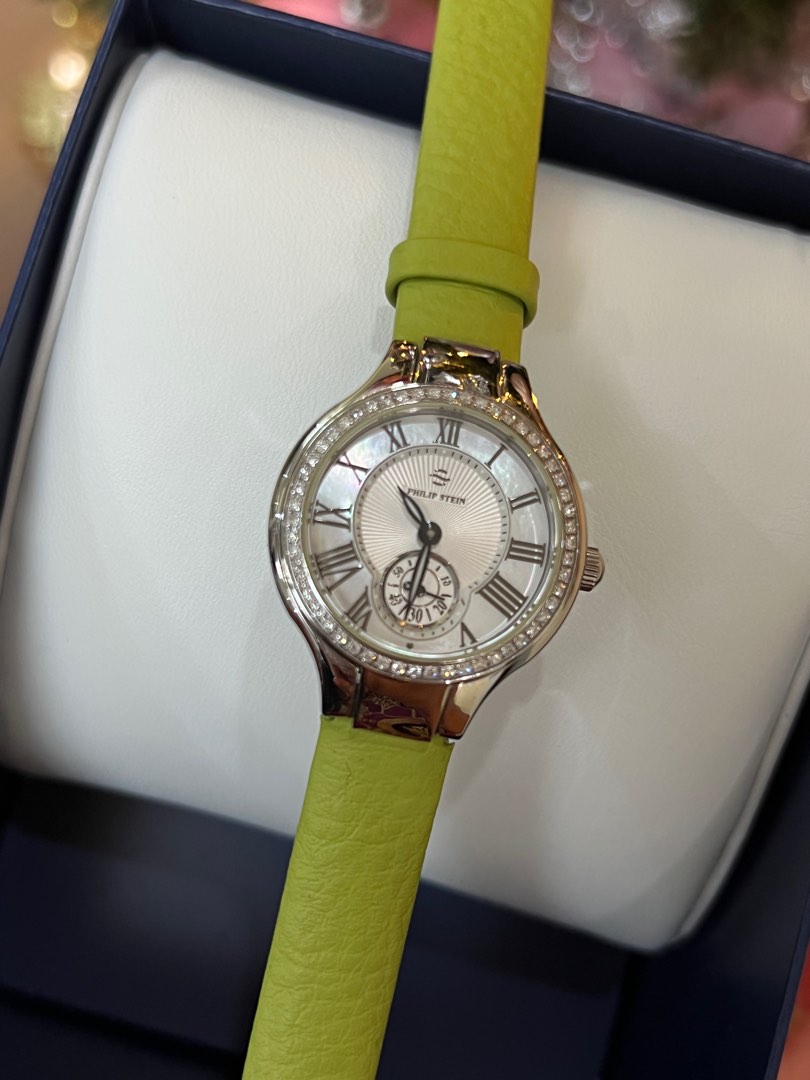 Authentic Full diamonds mini Philip Stein, Luxury, Watches on Carousell