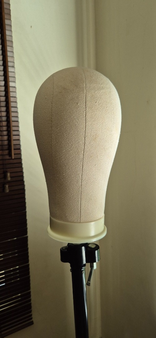 Canvas Wig Head Mannequin Mannequin 21 Inch Head for Hairstyle Display ...