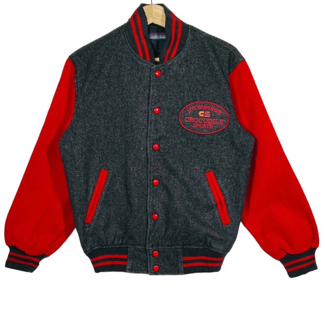 crocodile varsity jacket big logo embroidered, Men's Fashion, Coats ...