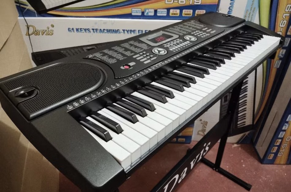 Davis D-619 61-Key Piano with Keyboard Stand, Hobbies & Toys, Music ...