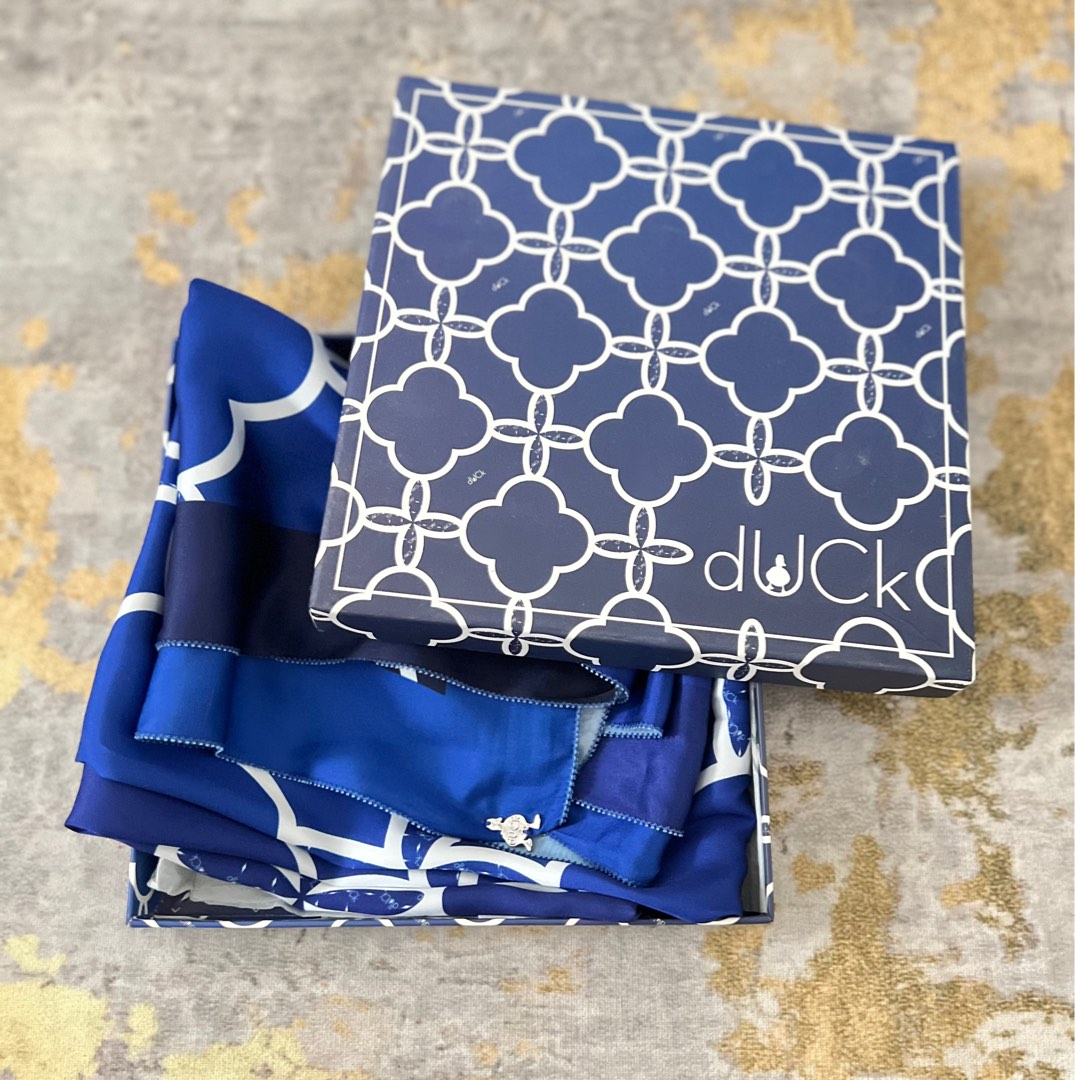 Duck Lattice Shawl in Royal Blue, Women's Fashion, Muslimah Fashion ...
