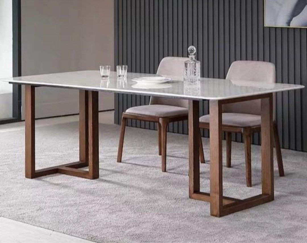 DUTTON Modern Marble Dining Table, Furniture & Home Living, Furniture ...