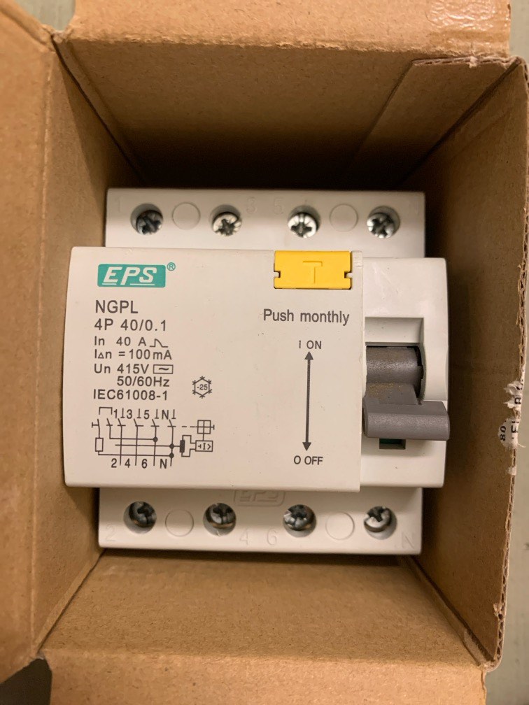 EPS ELCB 4P 40A 100Ma, TV & Home Appliances, Electrical, Adaptors & Sockets on Carousell