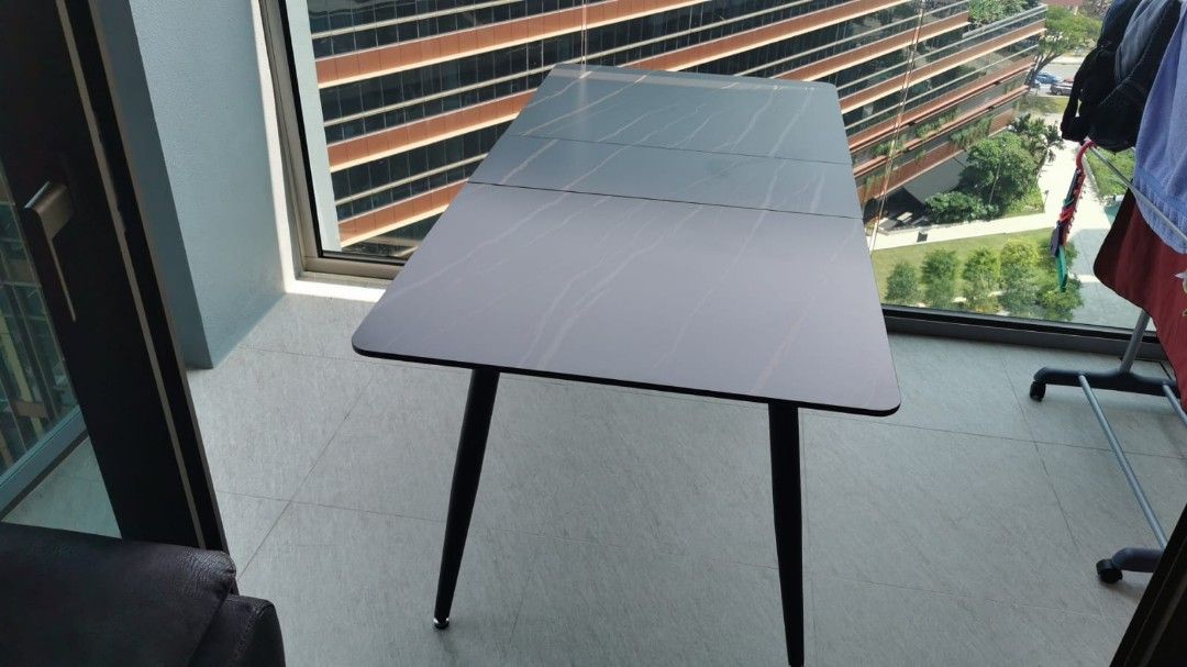 Expandable Ceramic dining table 1.3m to 1.5m, Furniture & Home Living ...