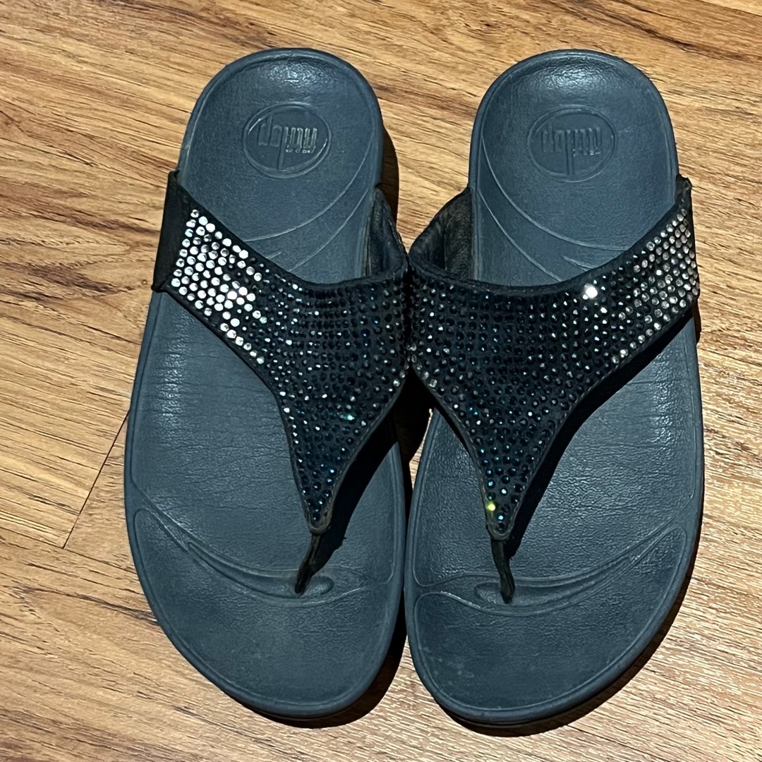 Fitflops Blue, Women's Fashion, Footwear, Slippers and slides on Carousell