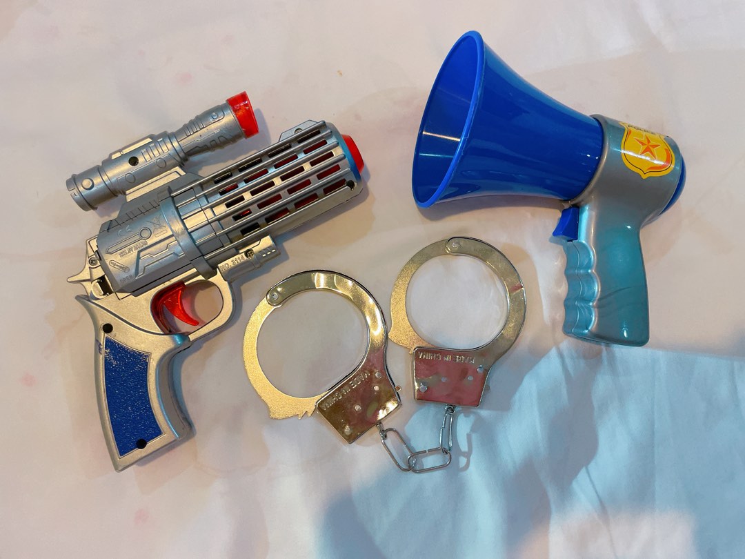 For all Kids police pretend play gun speaker Hand cuff polis jail boy ...