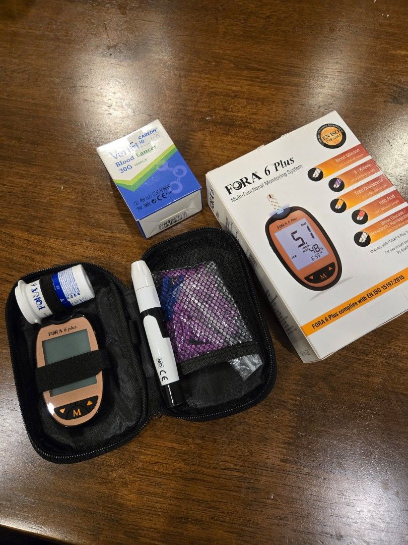 Fora 6 plus blood glucose monitor full set free lance, Health ...