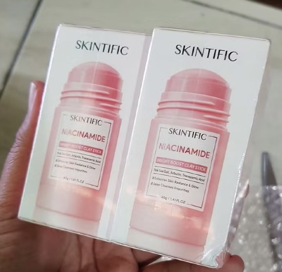 Free ongkir Skintific Clay stick niacinamide masker pink segel baru ...