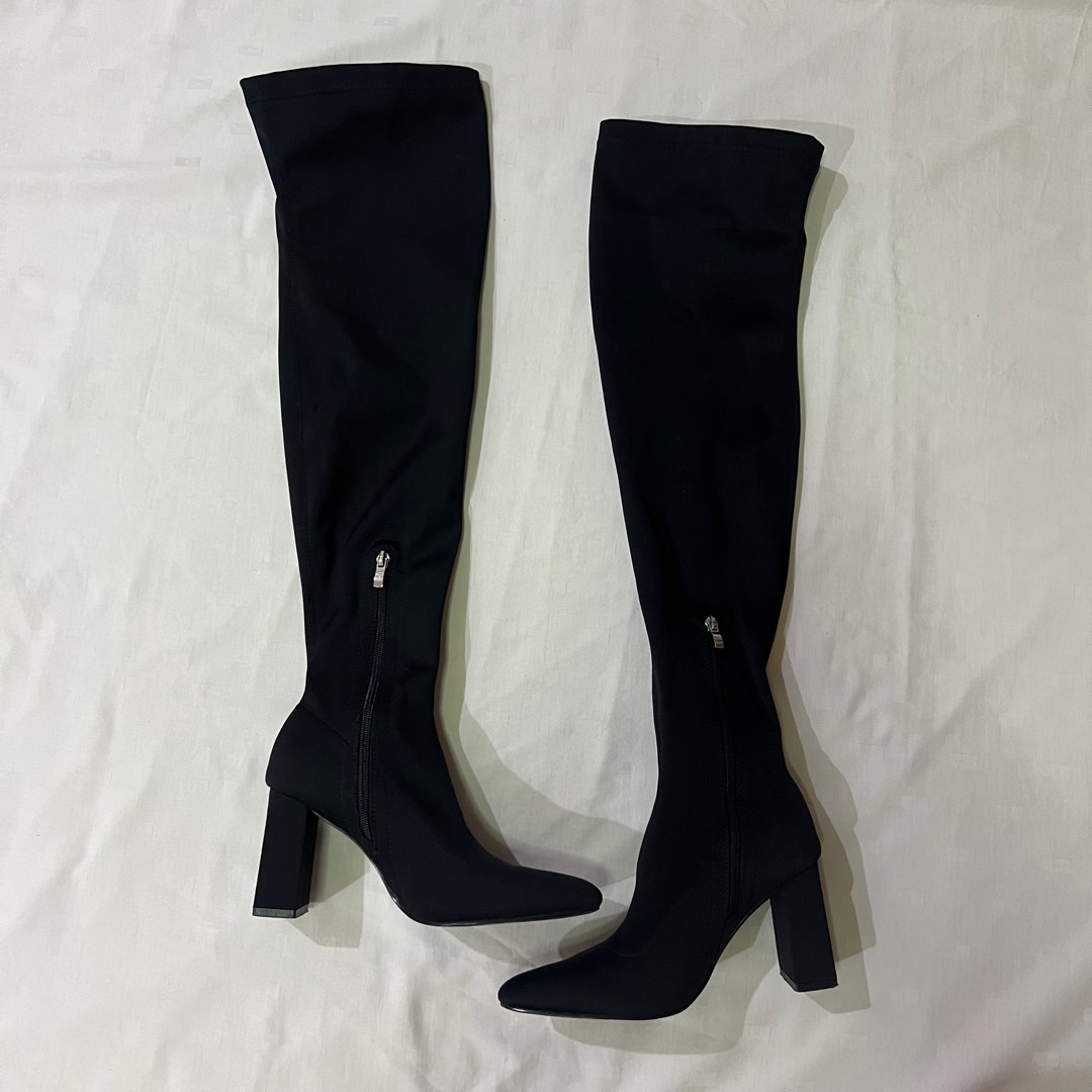 Gibi Spandex Knee High Boots, Women's Fashion, Footwear, Boots on Carousell