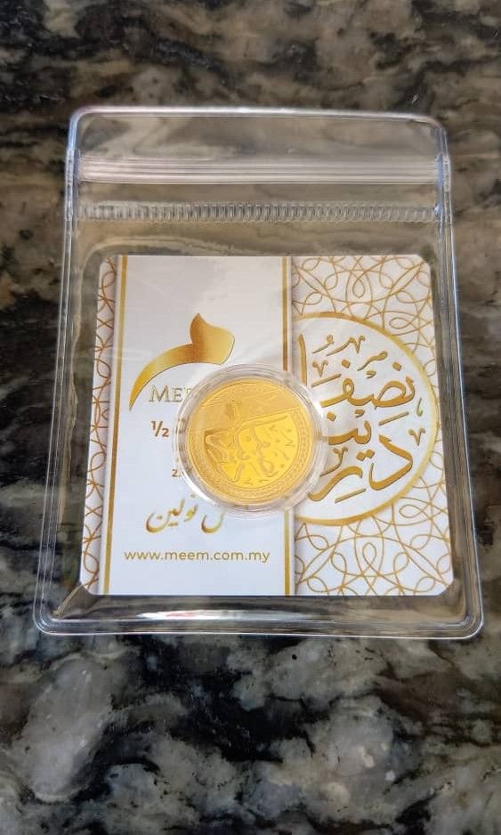 Goldbar 1/2 dinar meemgold, Hobbies & Toys, Collectibles & Memorabilia ...