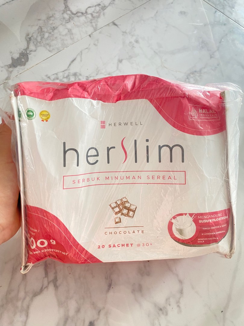 Herwell Herslim Minuman Cereal Rasa Coklat 20 schet, Makanan & Minuman ...