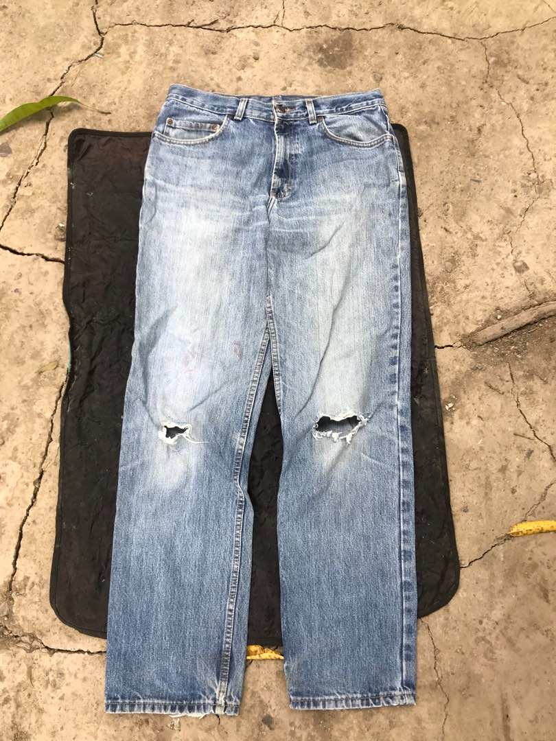 Kirkland Jeans Hard Denim Distressed, Men's Fashion, Bottoms, Jeans on ...