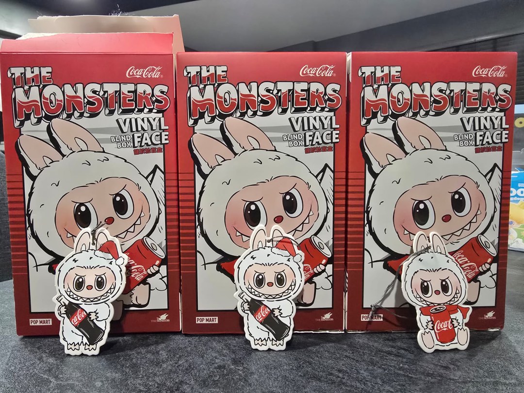 Labubu coke vinyl face plush, Hobbies & Toys, Toys & Games on Carousell