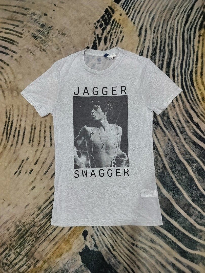 Mick Jagger The Rolling Stones Paper Thin Tee (Kain Kelambu), Men's ...