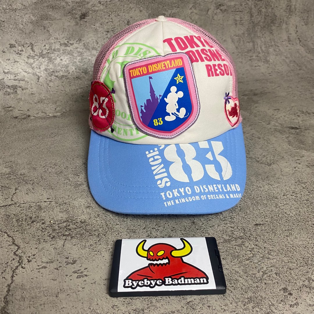 MICKEY MOUSE y2k official tokyo disney resort trucker hat topi, Fesyen ...